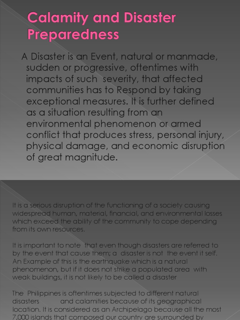 Calamity and Disaster Preparedness | PDF | Natural Disasters ...