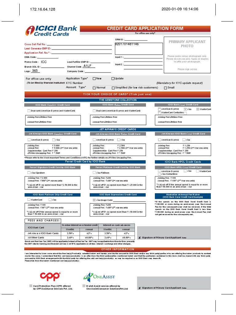 ICICI Credit Card Application Guide | PDF | Identity Document | Credit Card