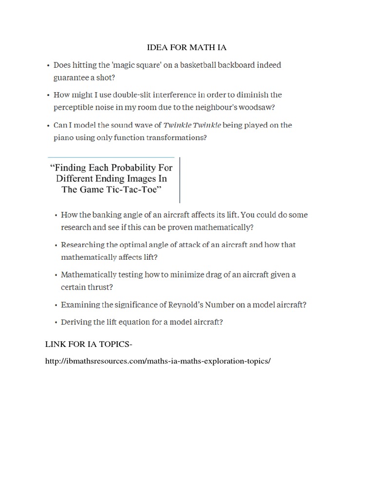 Some Ideas For Math IA | PDF