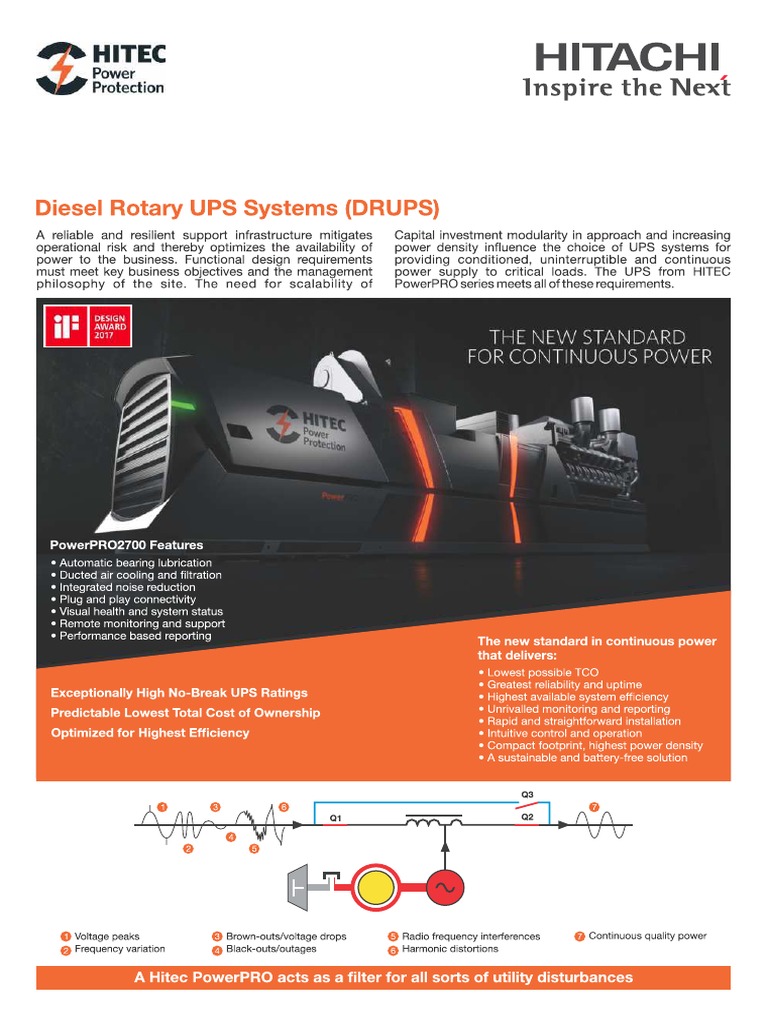 Diesel Rotary UPS (DRUPS) Catalogue | PDF