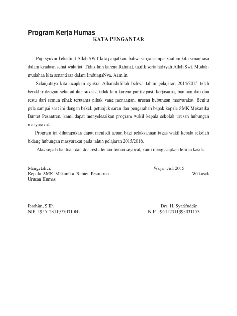 Program Kerja Humas | PDF