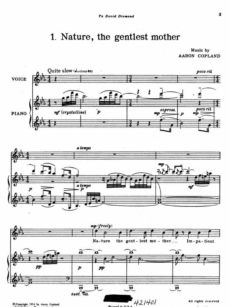 Aaron Copland - 9 Songs PDF | PDF