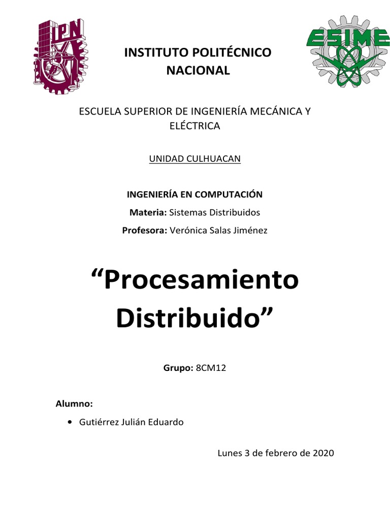 Procesamiento Distribuido | PDF | Grupo de computadoras | Protocolos de ...