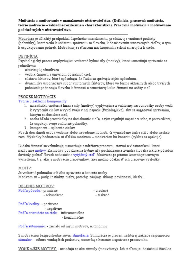 Motivacia | PDF