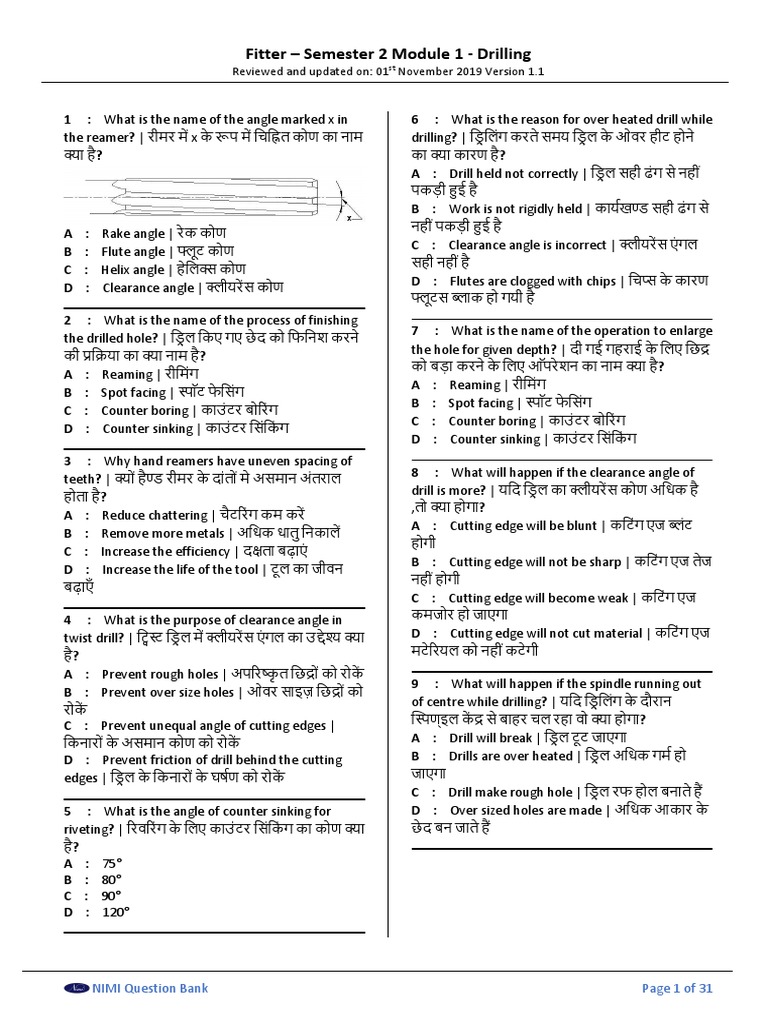 Fitter 2 Ndsem NSQF | PDF