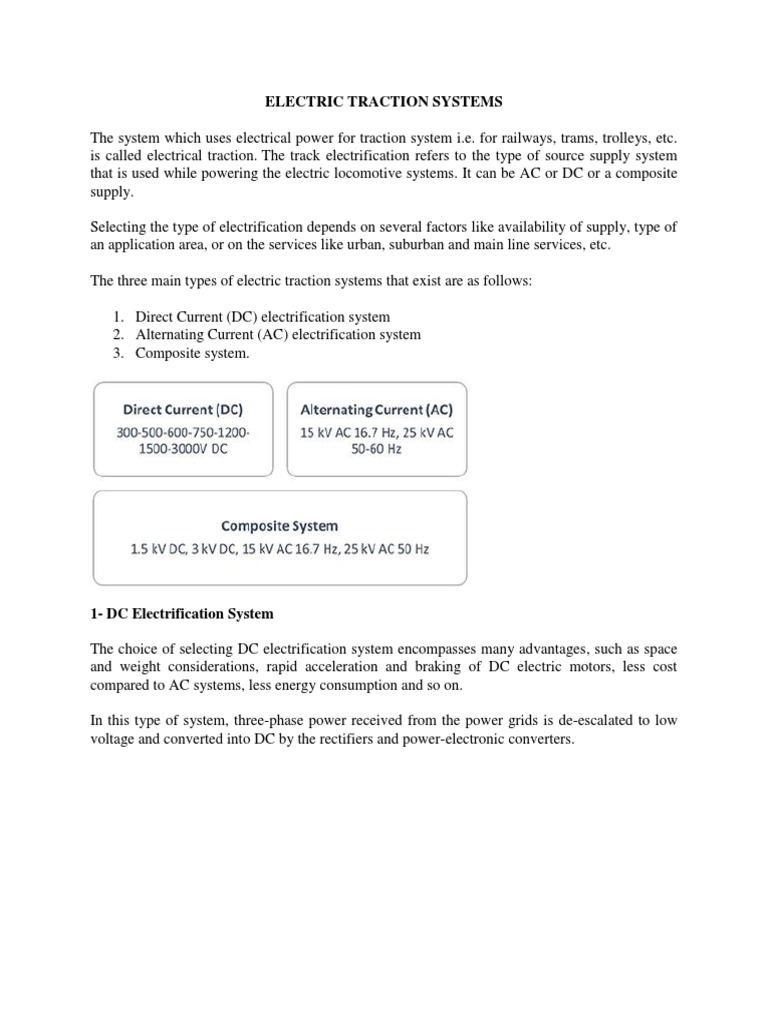 Electric Traction Systems Explained | PDF | Alternating Current ...