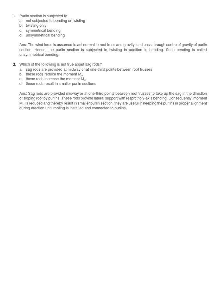 Purlin Section Is Subjected To | PDF | Science & Mathematics ...