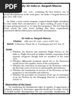 Air India v. Nargesh Meerza Case Summary | PDF | Flight Attendant ...