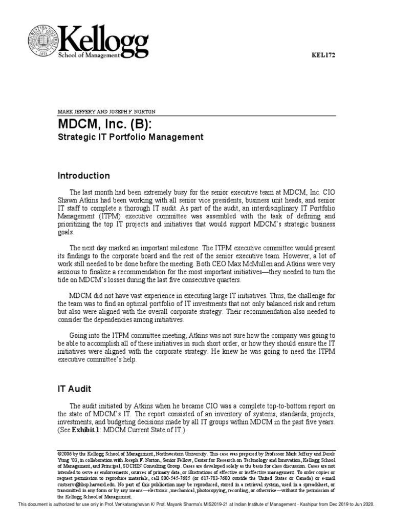 Mis MDCM Case B PDF | PDF | Enterprise Resource Planning | Customer Relationship Management