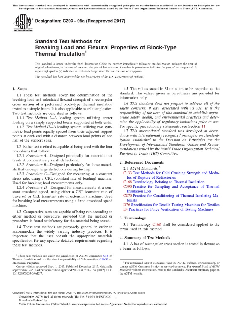 ASTM C203-05a. (2017) PDF | PDF | Strength Of Materials | Young's Modulus