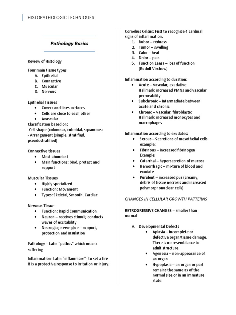 Histopathologic Techniques Overview | PDF | Fixation (Histology) | Staining
