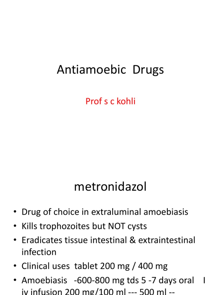 Antiamoebic Drugs & anthelminths | Nausea | Epidemiology