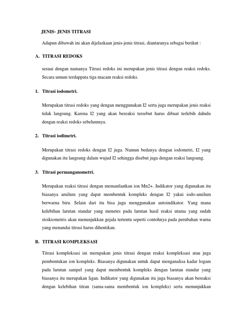 Jenis Titrasi | PDF