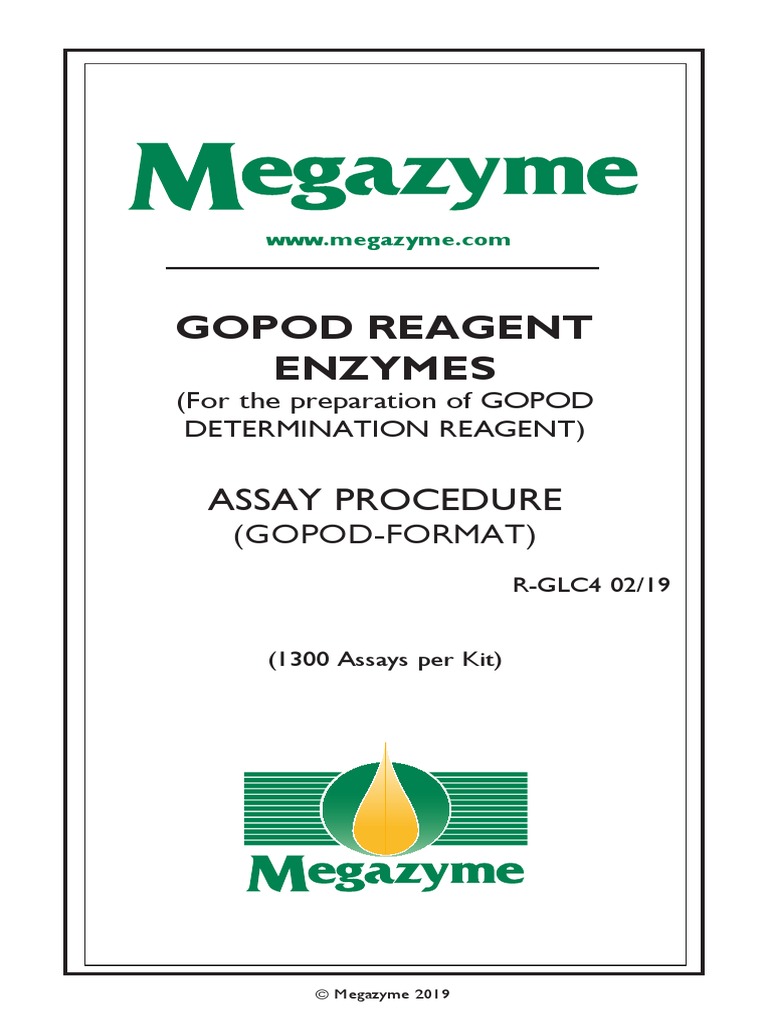 Gopod Reagent Megazymes | PDF | Glucose | Buffer Solution