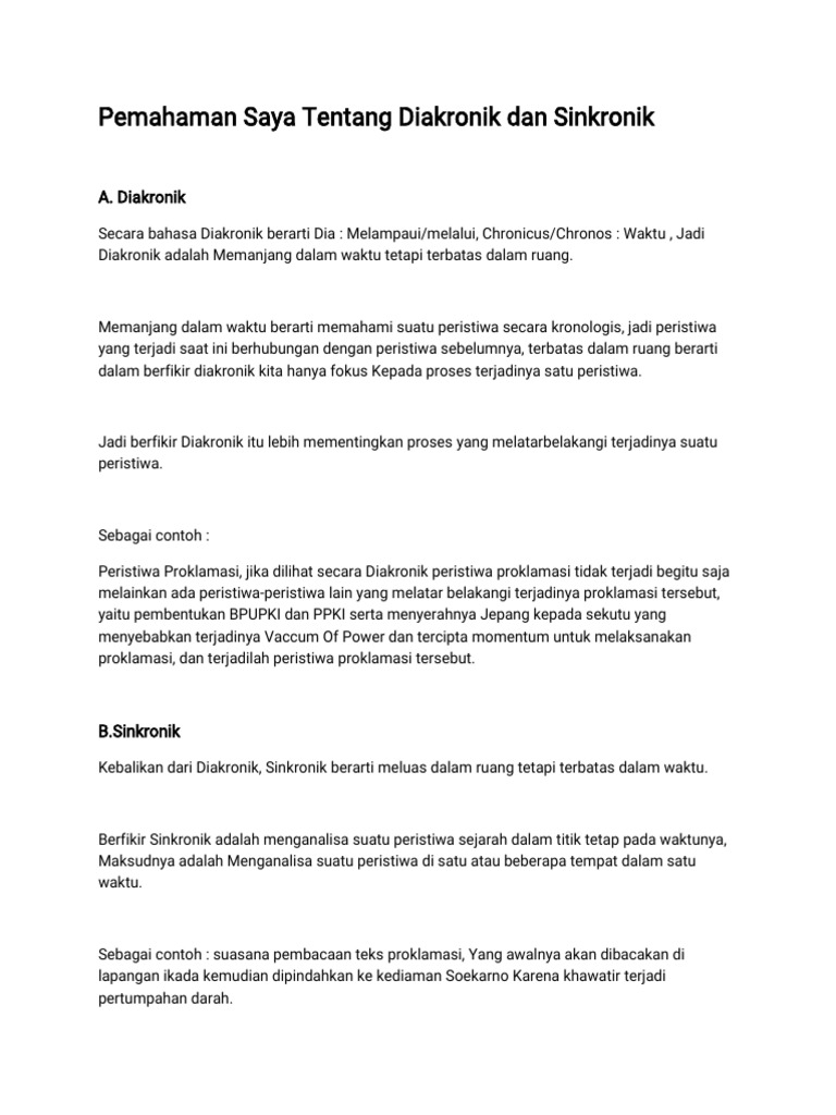 Penjelasan Singkat Diakronik Dan Sinkronik - Christian Octafianus ...