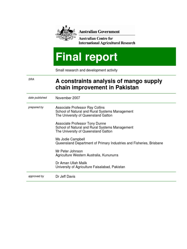 Mango Value Chain | PDF | Retail | Supermarket