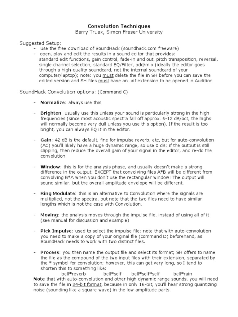 Convolution Techniques PDF | PDF | Convolution | Signal Processing