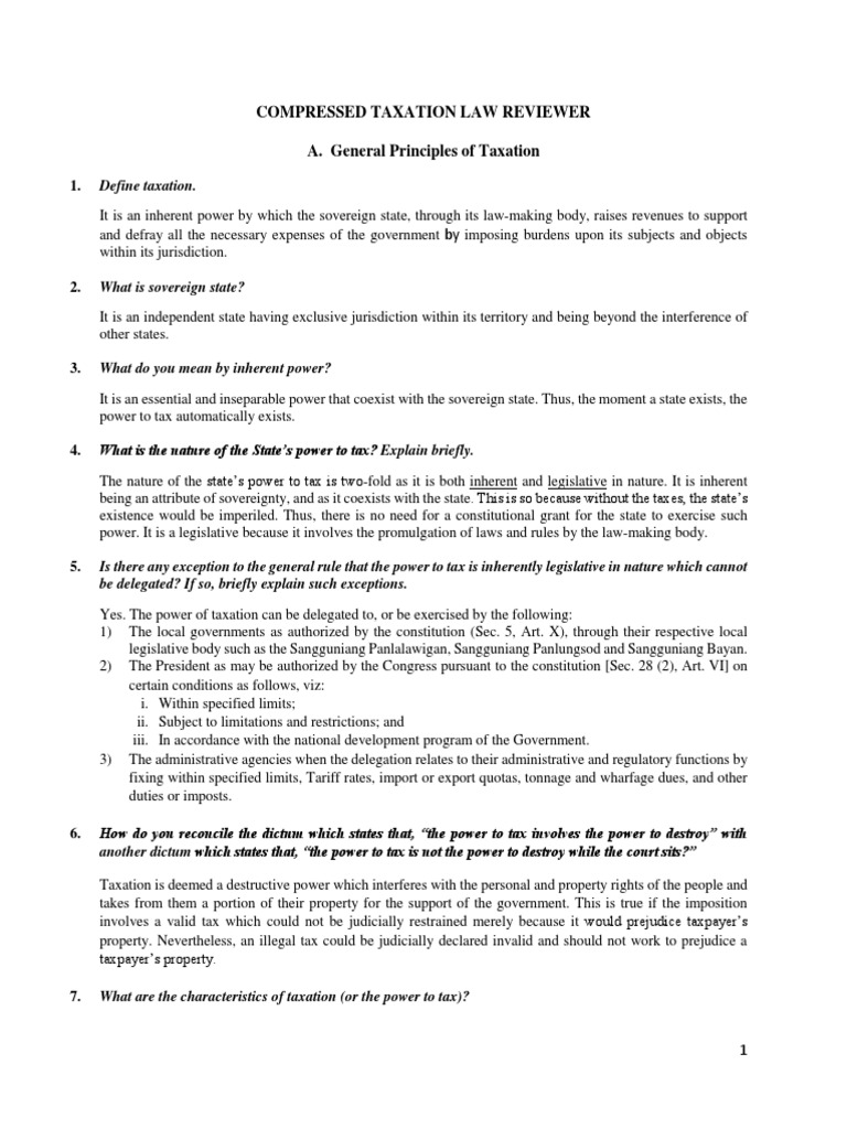 Mike's Tax Law Reviewer (Compressed) | PDF | Taxation In The United ...