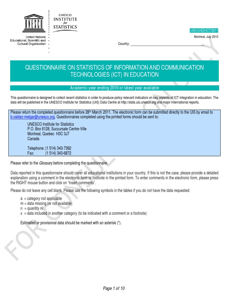 ICT Questionnaire EN PDF | Download Free PDF | Internet Access ...