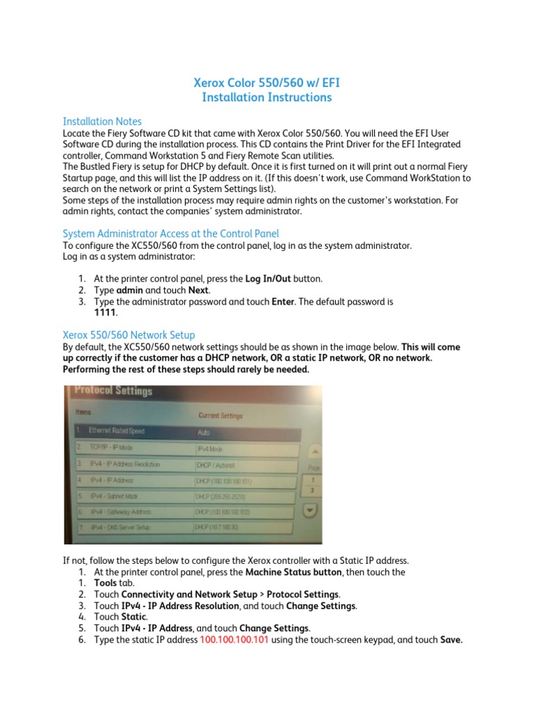 Xerox 550 560 EFI Installation Instructions | PDF | Public Key ...
