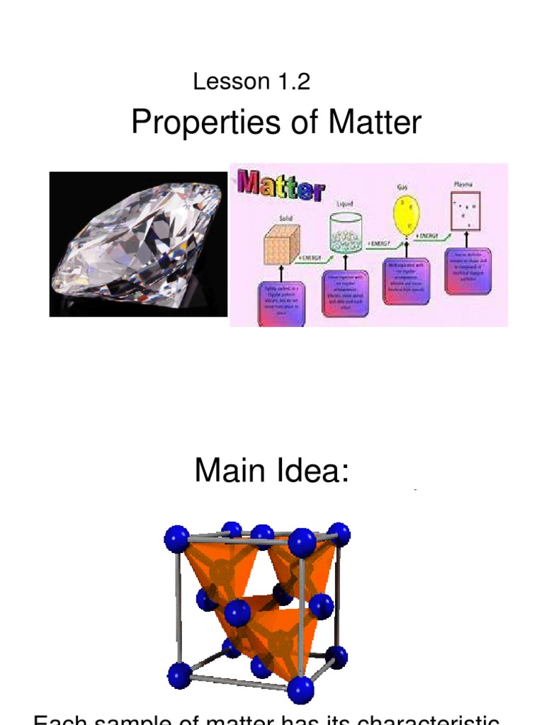Lesson 1.2 Properties of Matter | PDF | Matter | Melting Point
