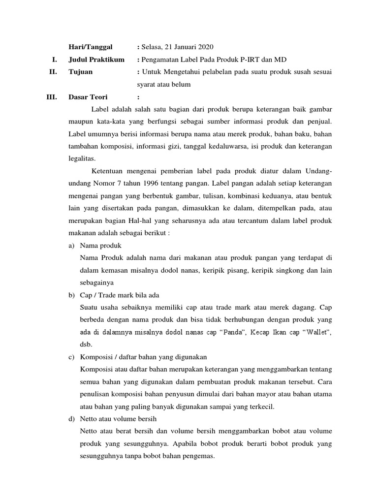 Praktikum Label | PDF