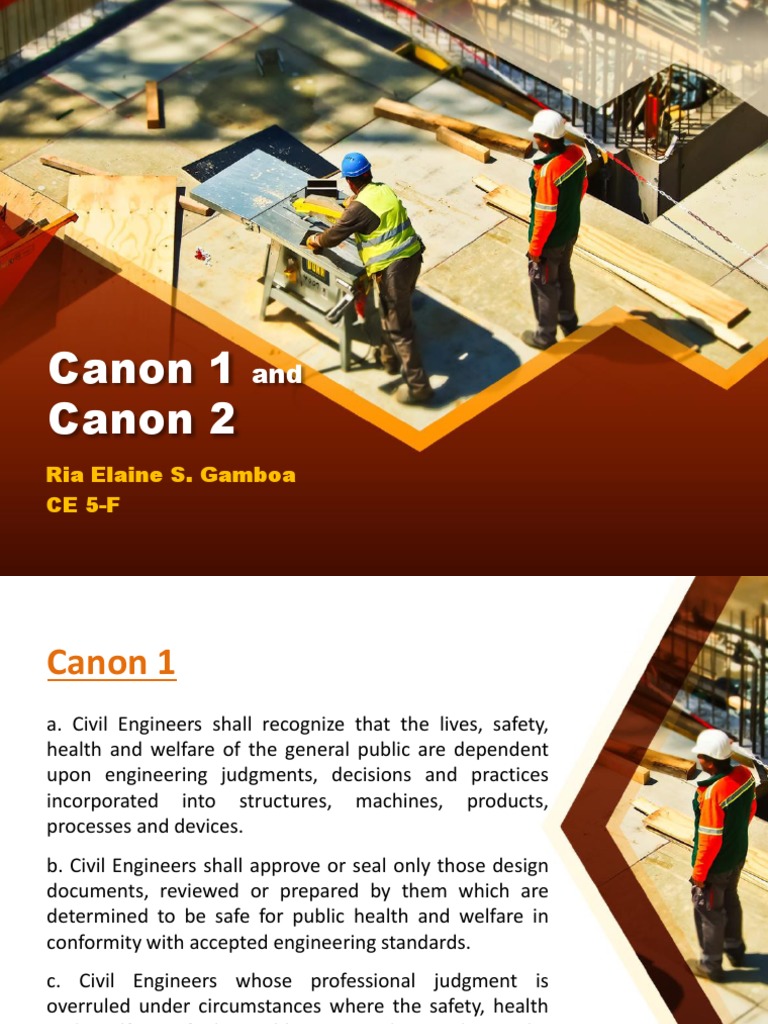 Canon 1 and 2 | PDF | Engineering | Civil Engineering