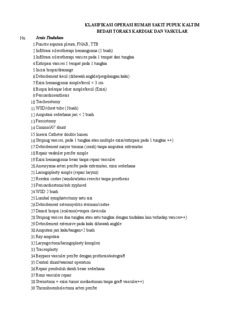 Klasifikasi Operasi | PDF