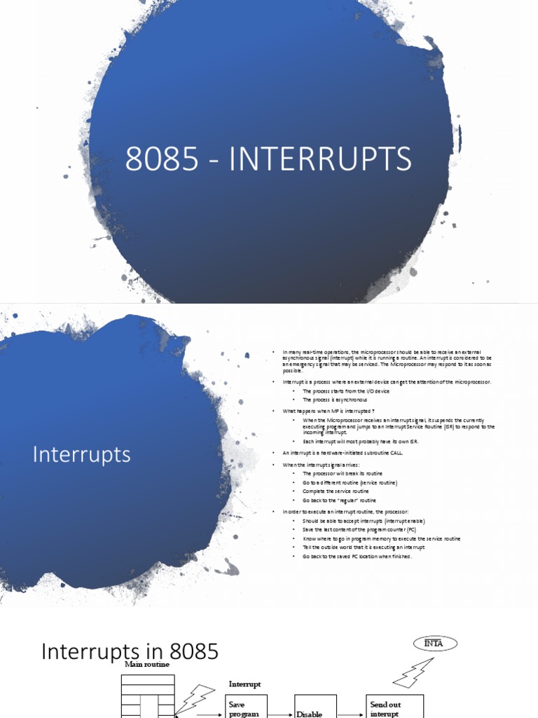 8085 Interrupts Pdf Central Processing Unit Subroutine