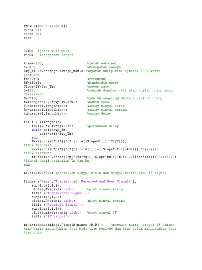FMCW Range Doppler Map | PDF | Signal Processing | Applied Mathematics