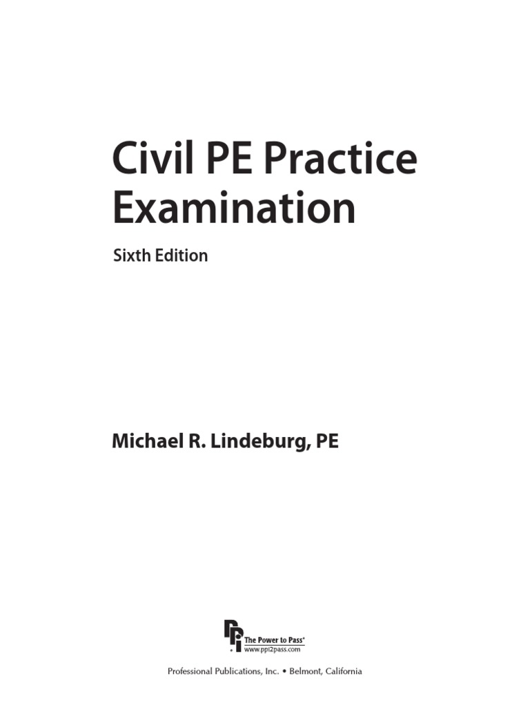 Civil PE Practice Exam Guide | PDF | Concrete | Cement