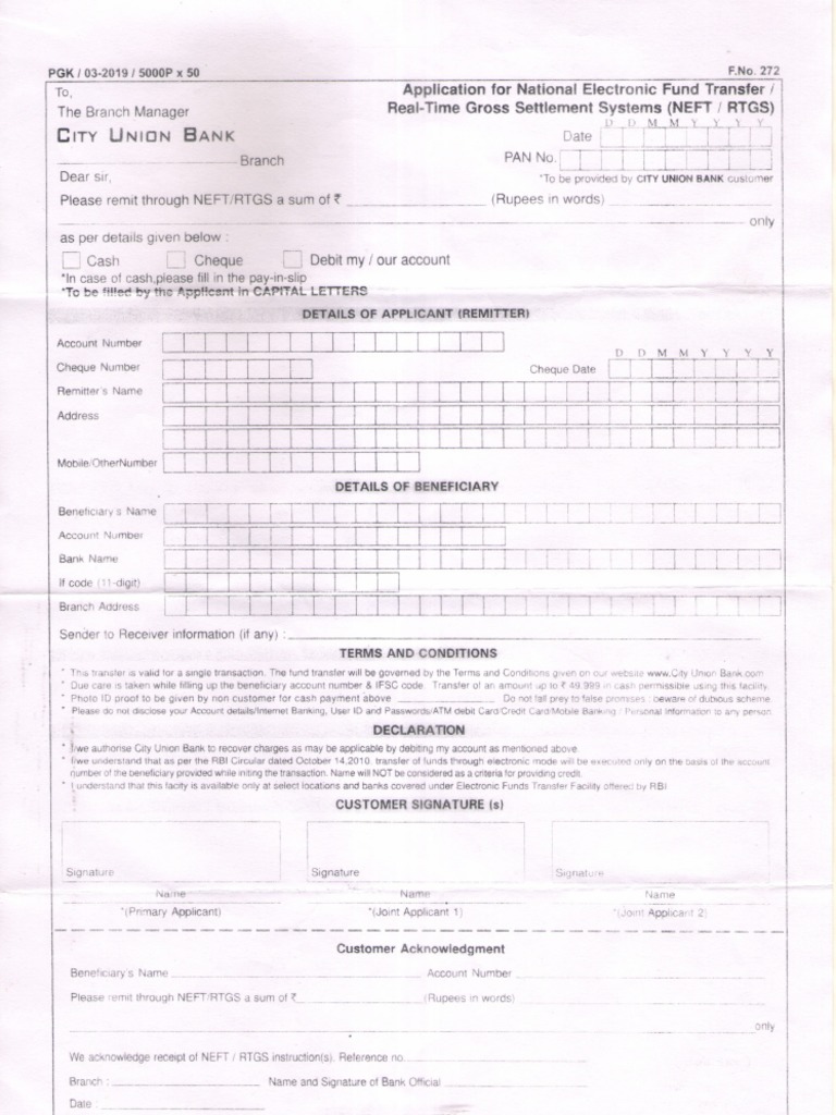 Cub-Rtgs Form PDF | PDF