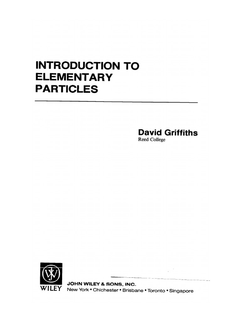 Intro To Elementary Particles Griffiths PDF | PDF