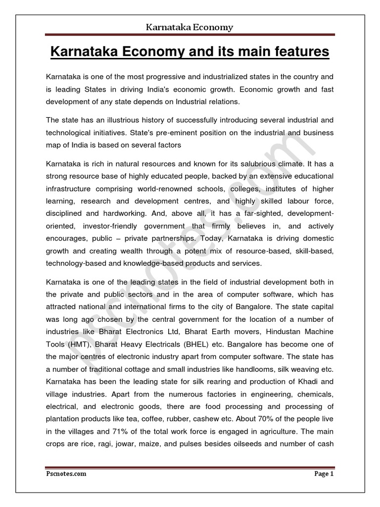 Karnataka Economy | PDF | Economic Development | Human Development Index