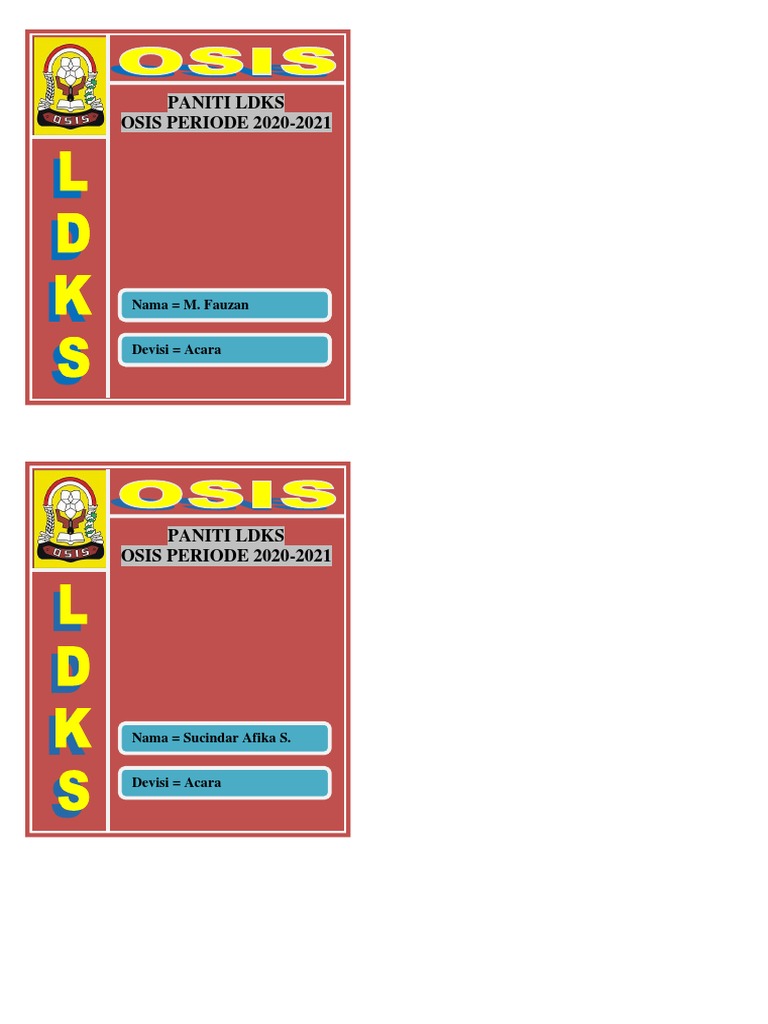 Id Card Panitia LDKS | PDF