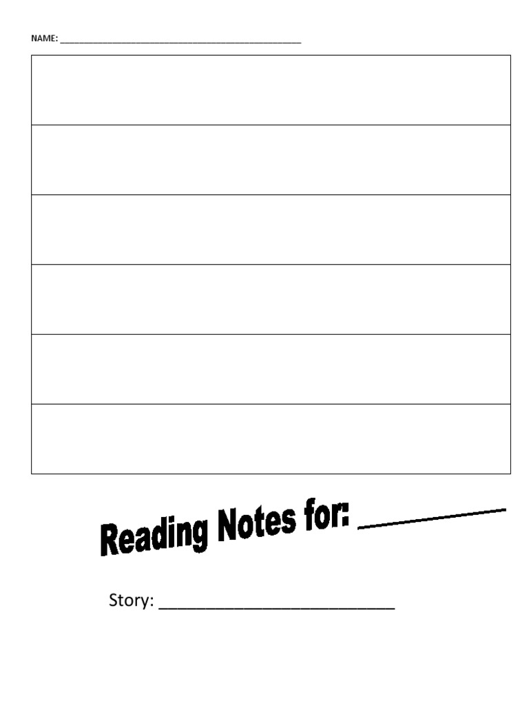 Read Aloud Notes Page | PDF | Games & Activities | Home & Garden