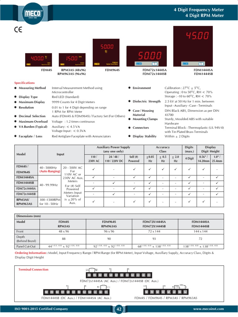 4 Digit Frequency Meter 4 Digit RPM Meter 8 | PDF | Alternating Current ...