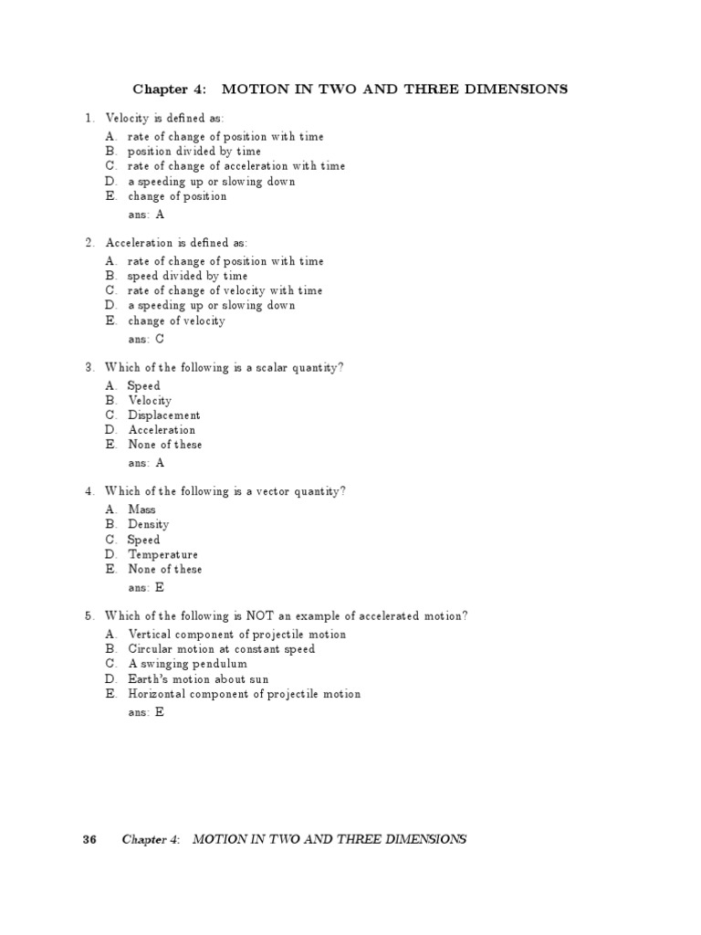 Motion in Two and Three Dimensions | PDF | Acceleration | Velocity