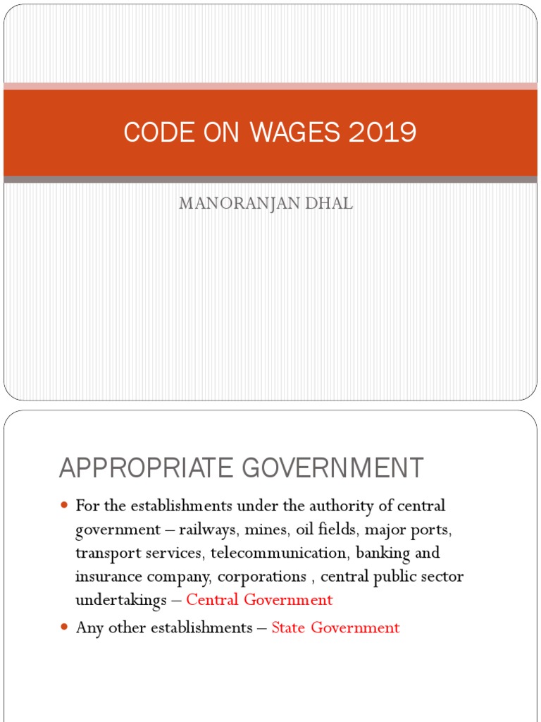 Code On Wages 2019 | PDF | Working Time | Tax Deduction