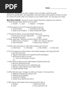 Romeo and Juliet Final Test Answers | PDF | Characters In Romeo And ...