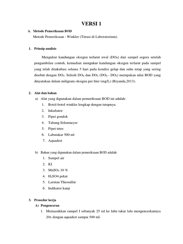Metode Pengukuran BOD dan COD | PDF | Sains & Matematika