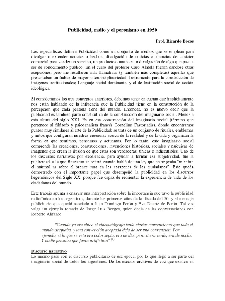 Publicidad peronista en 1950 | PDF | Publicidad | Ideologías