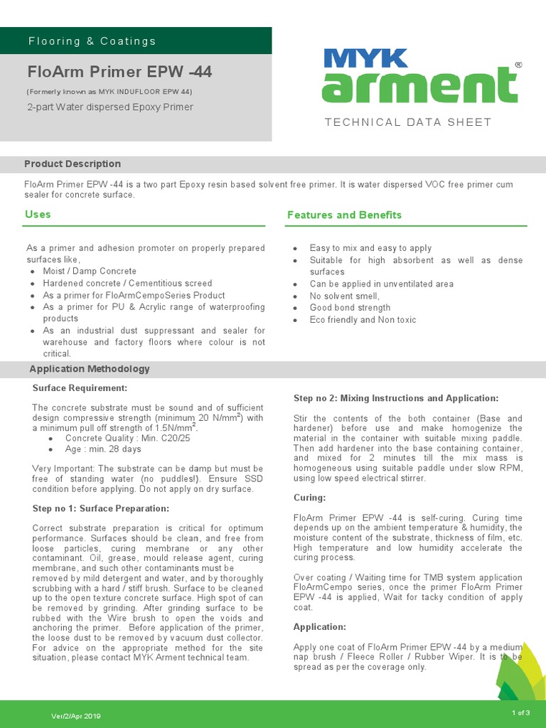 FloArm Primer EPW 44 | Download Free PDF | Relative Humidity | Epoxy