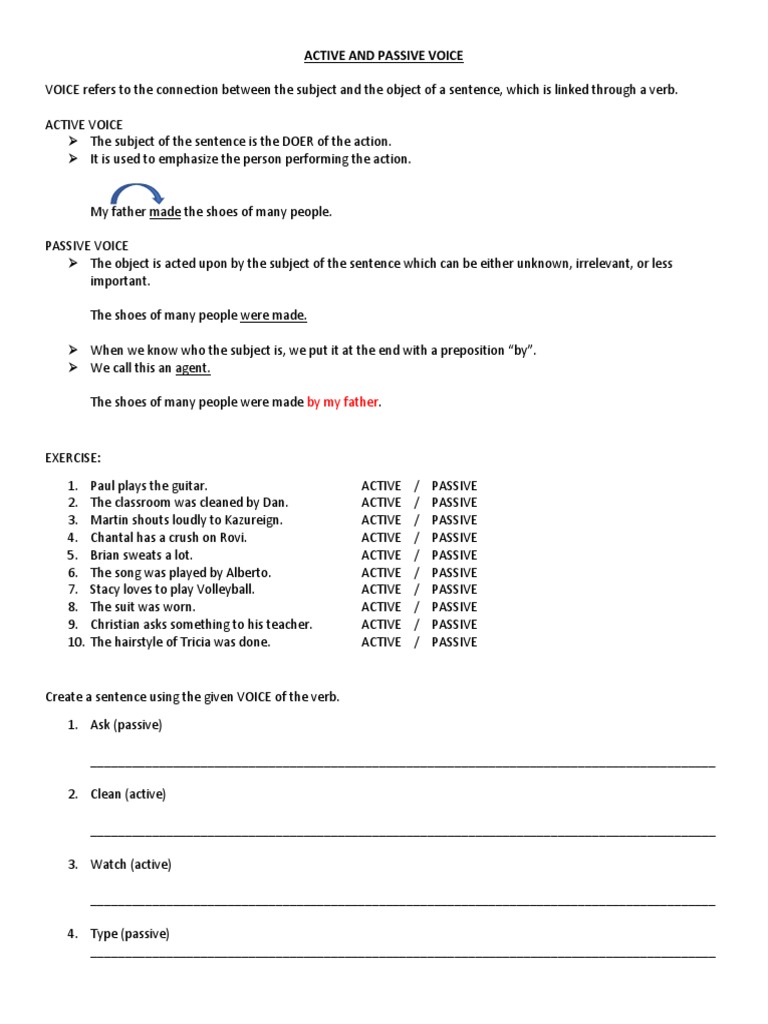 Understanding Active and Passive Voice | PDF