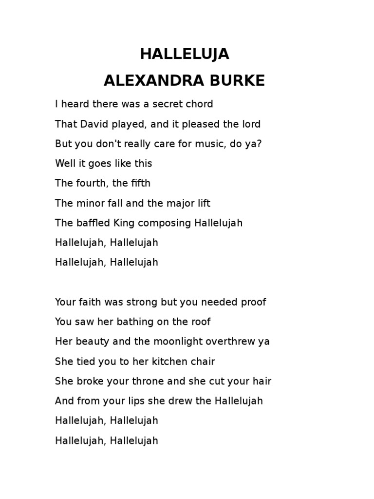 Testo Hallelujah (Inglese) PDF | PDF