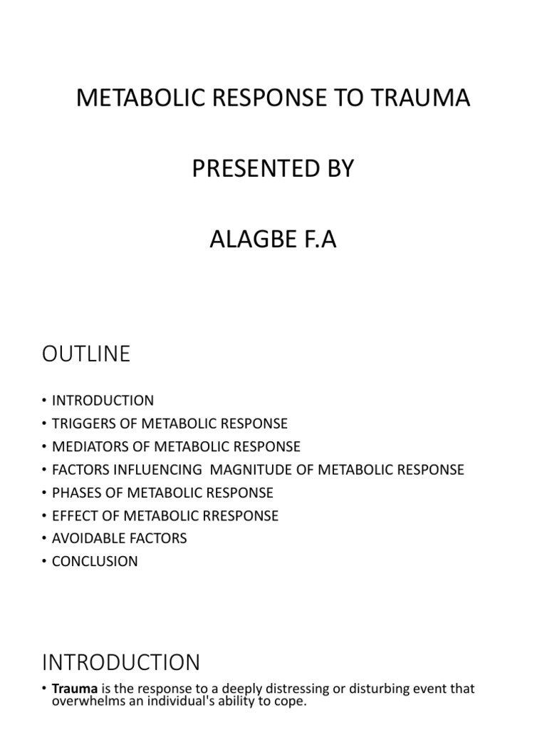 Metabolic Response To Trauma | PDF | Inflammation | Cortisol