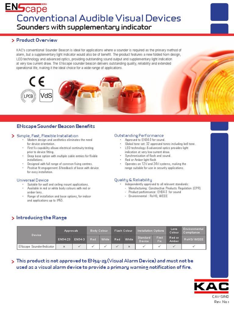 ENscape Sounder Beacon Overview | PDF | Switch | Manufactured Goods
