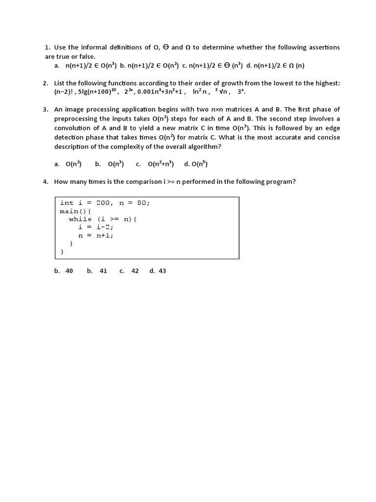 Assignment On Asymptotic Notation | PDF