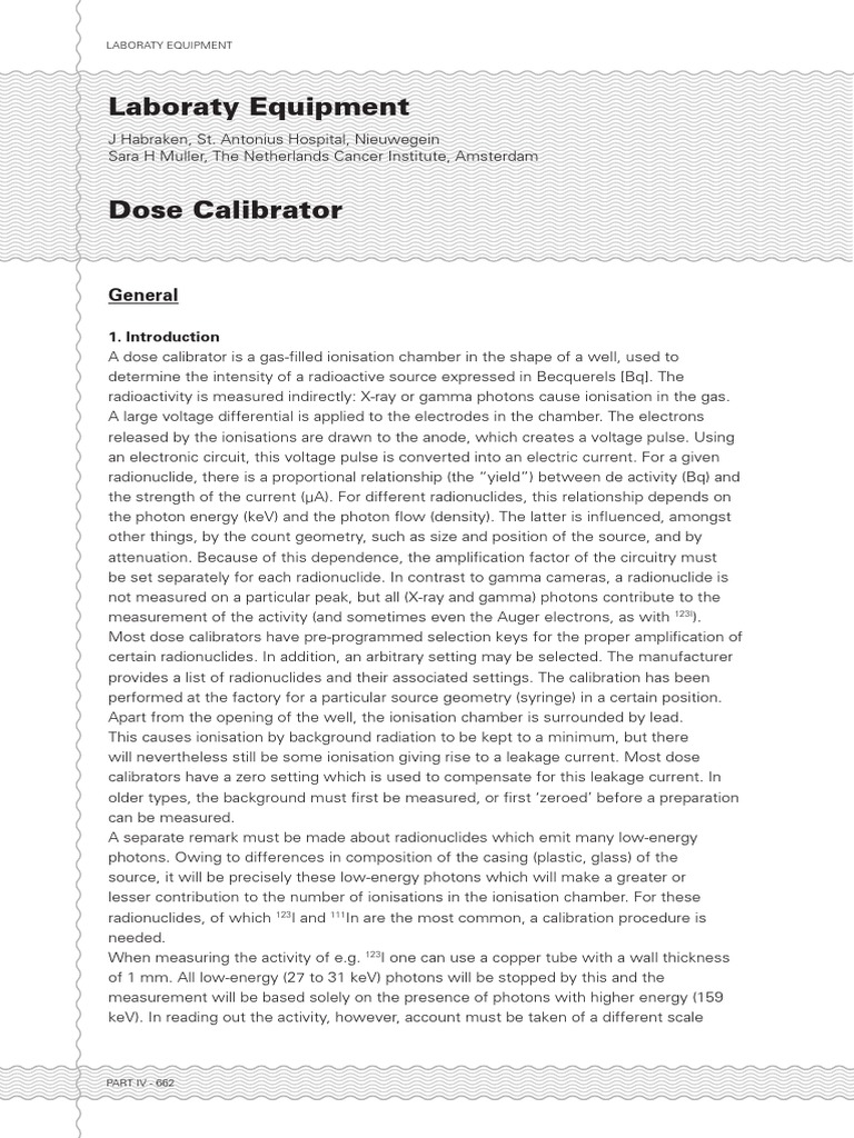 Dose Calibrator Quality Control Guide | PDF | Radioactive Decay ...