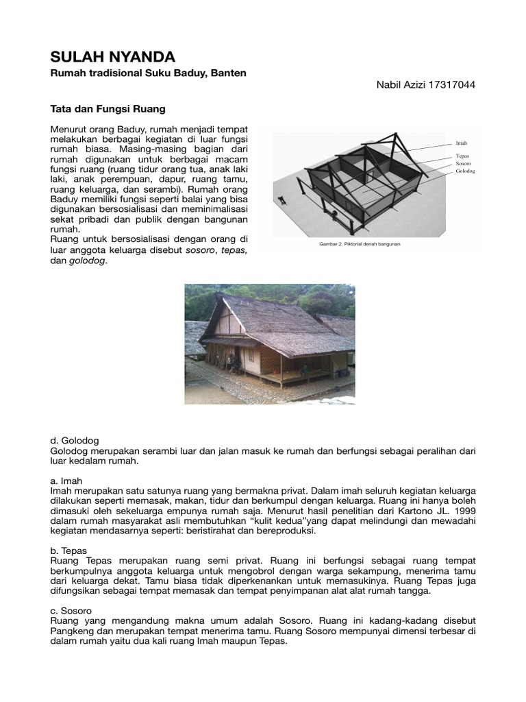 Tinjauan Interior Rumah Adat Baduy | PDF